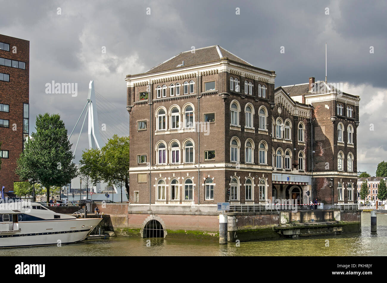 Rotterdam, The Netherlands, September 8, 2018: view across Binnenhaven ...