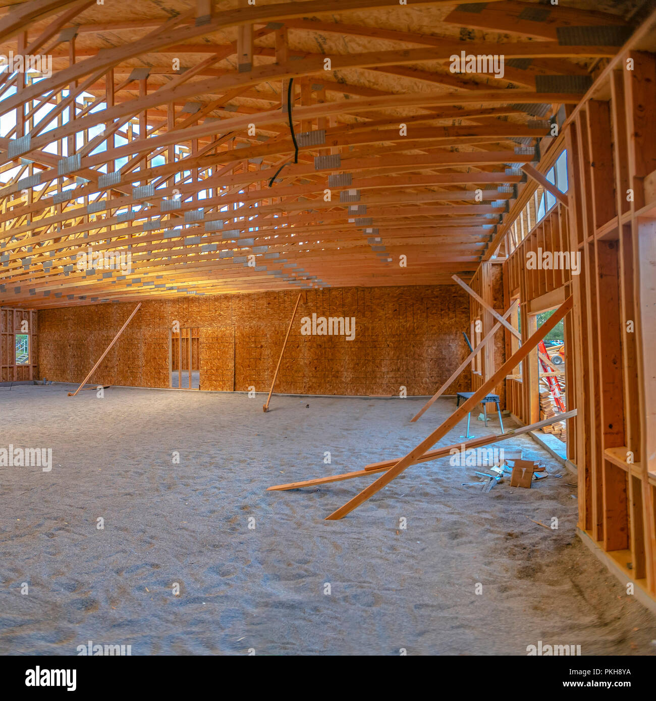 The interior wide angle new development square Stock Photo - Alamy