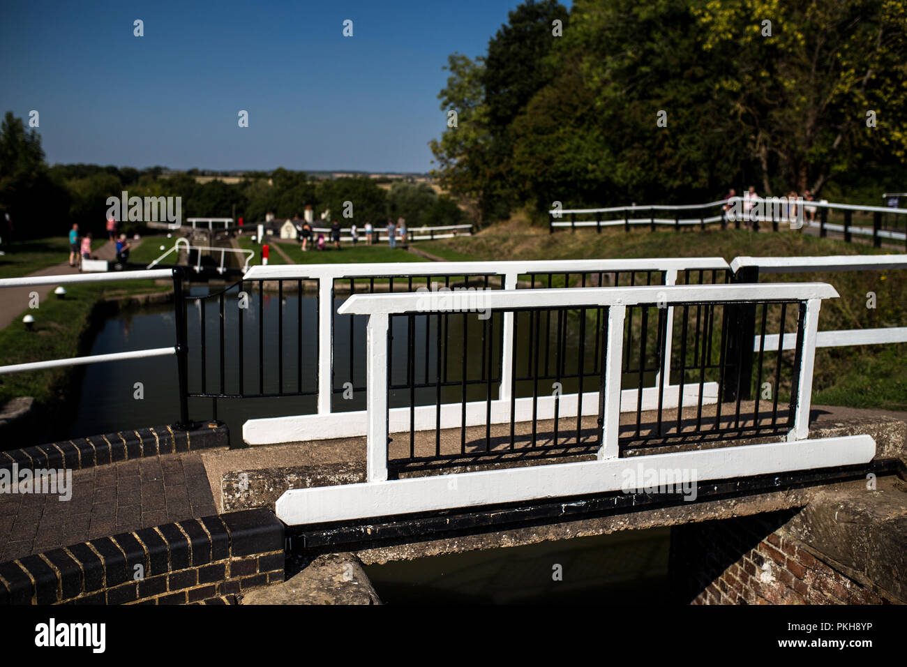 A bridge over the canal at Foxton Locks, Leicestershire Stock Photo - Alamy