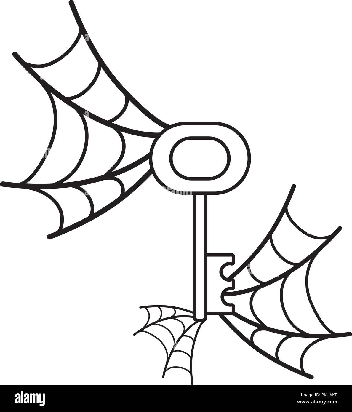 outline mysterious key object with spiderweb style Stock Vector Image ...