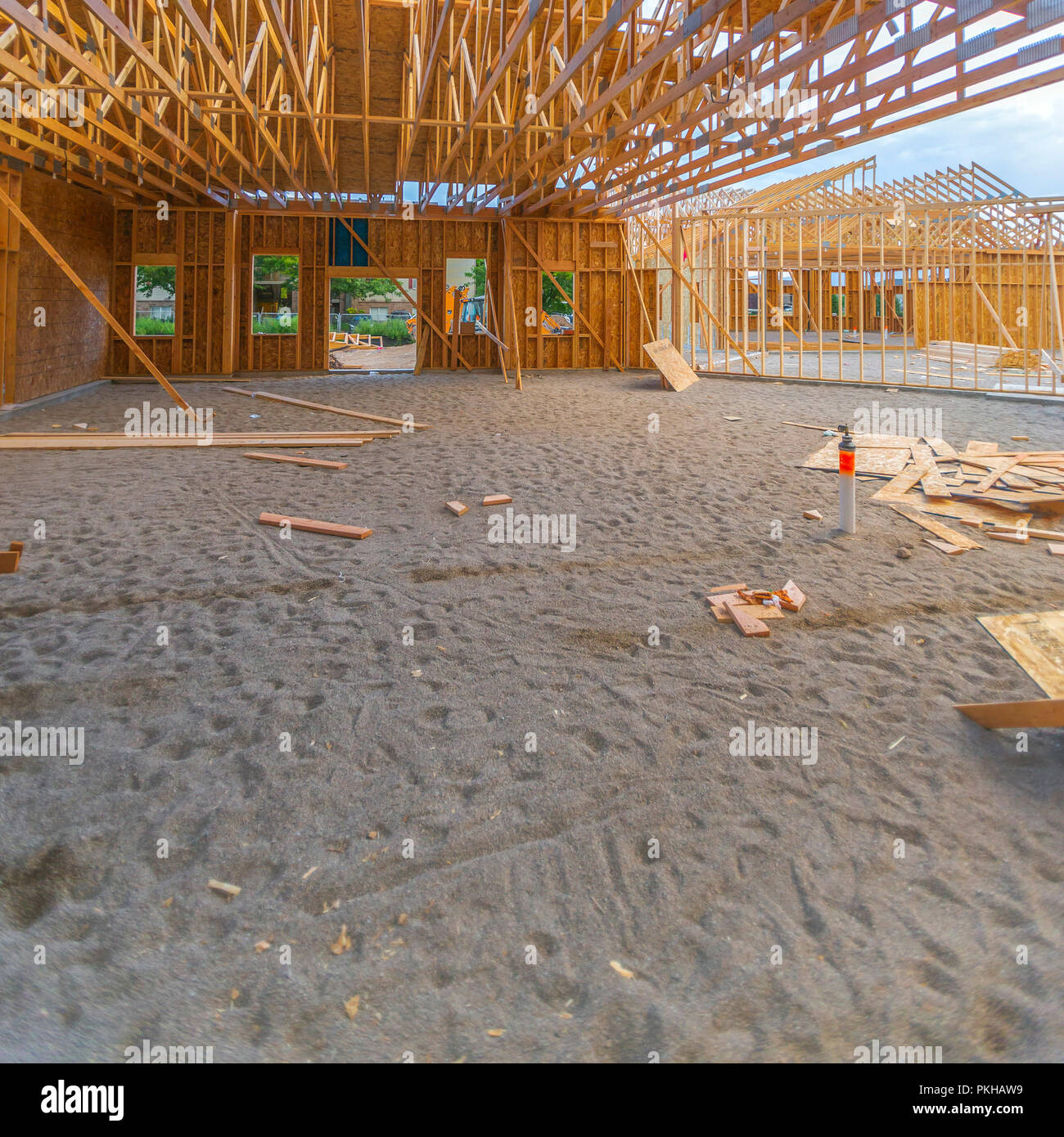 View of interior rooftop and building development Stock Photo - Alamy