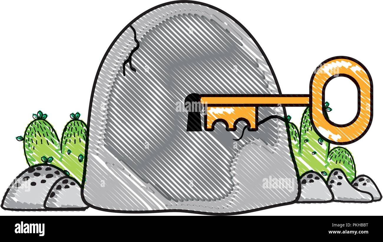 grated scary stone tablet padlock with key Stock Vector Image & Art - Alamy