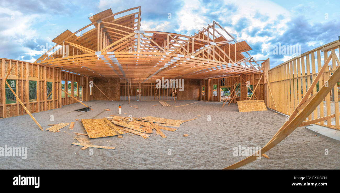 Wide angle building under construction square Stock Photo - Alamy
