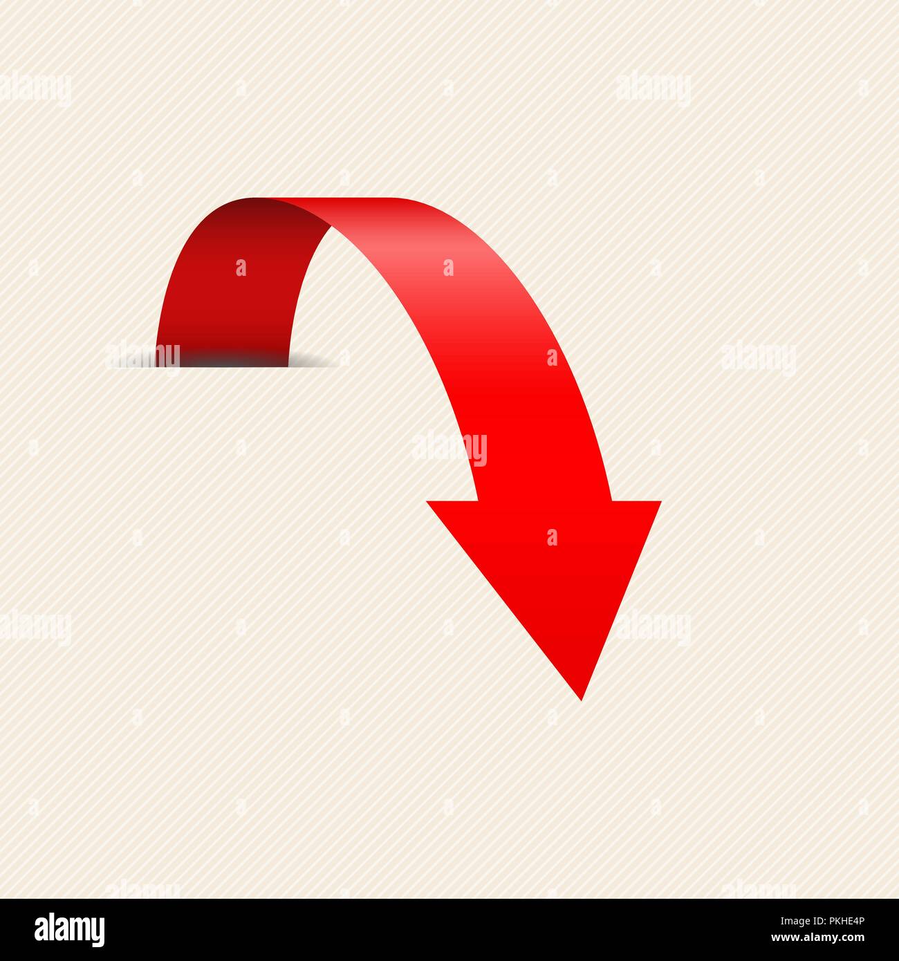 Red DOWN arrow on beige background Stock Vector Image & Art - Alamy
