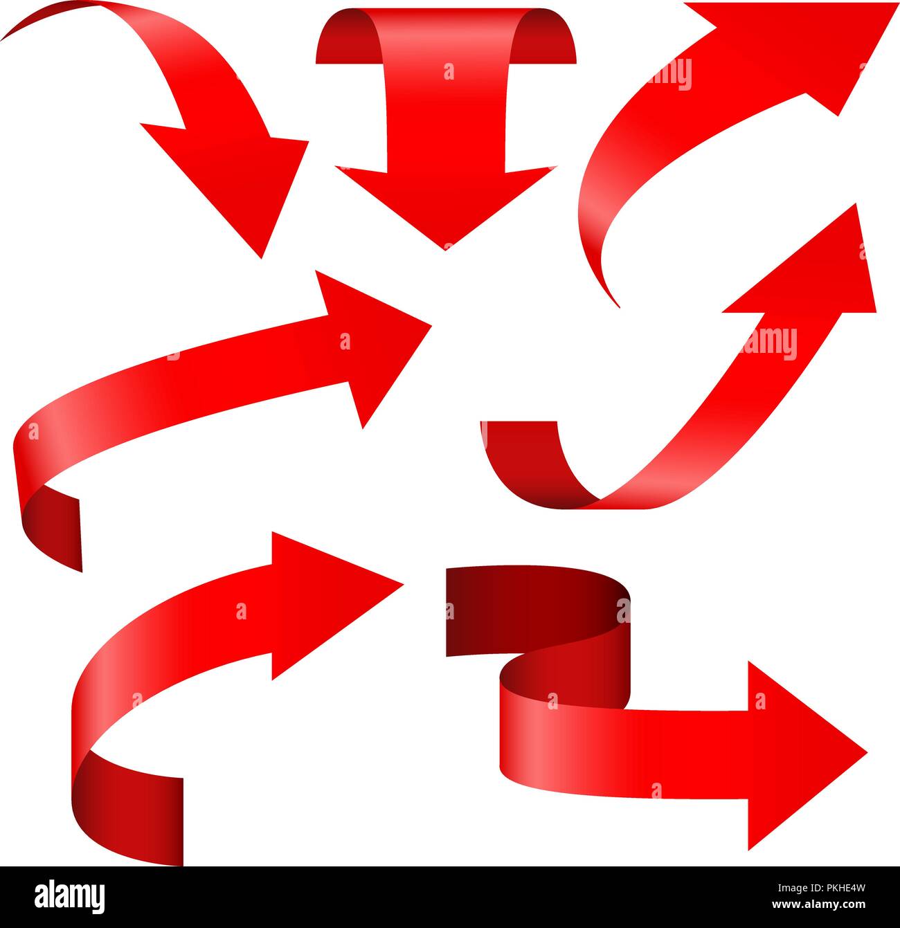Red arrows set. 3d web icons Stock Vector Image & Art - Alamy