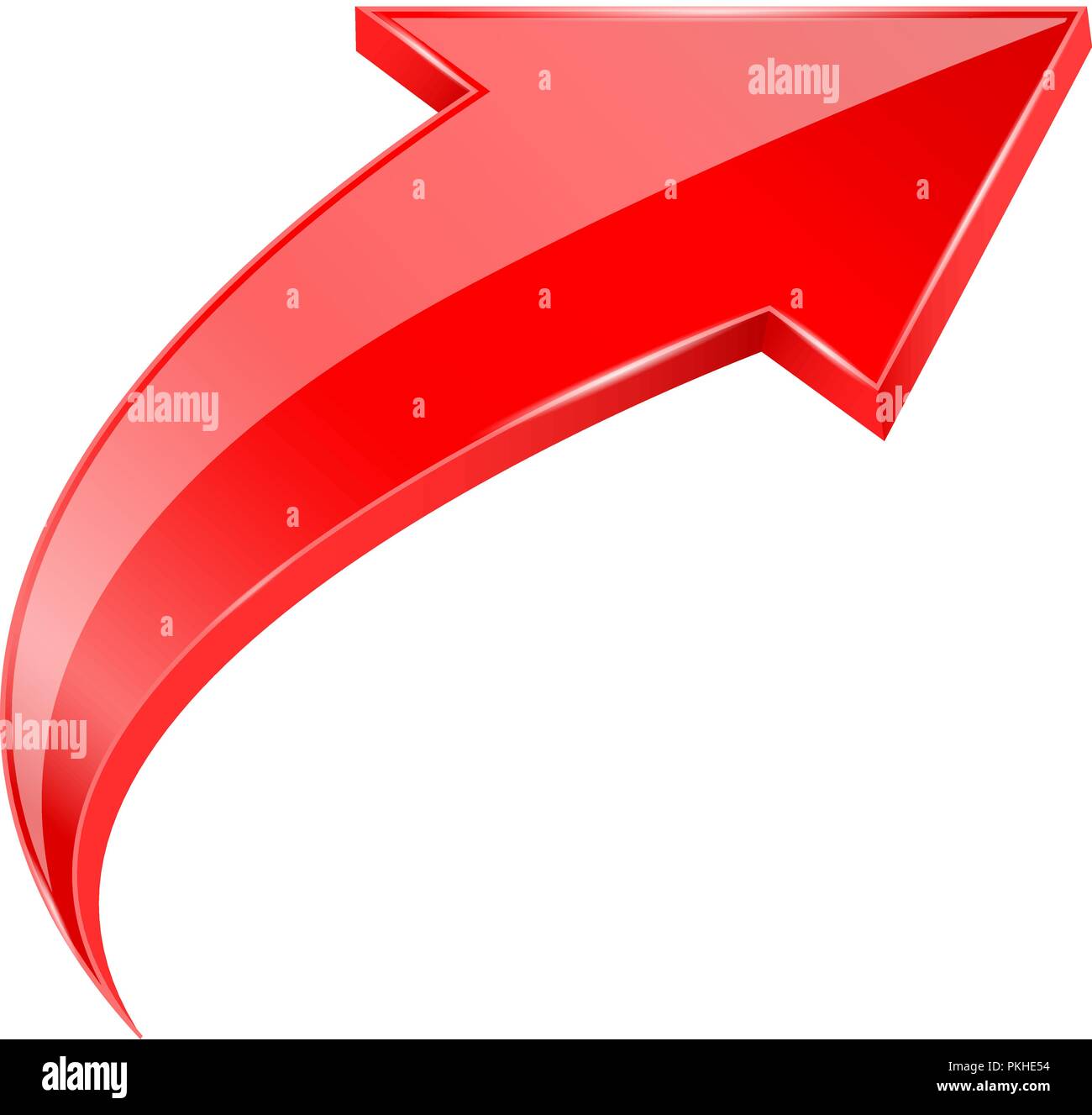 3d Red Curved Arrow