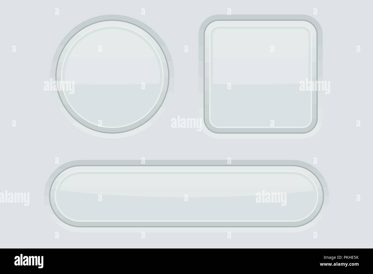 White buttons. 3d web interface elements Stock Vector Image & Art - Alamy