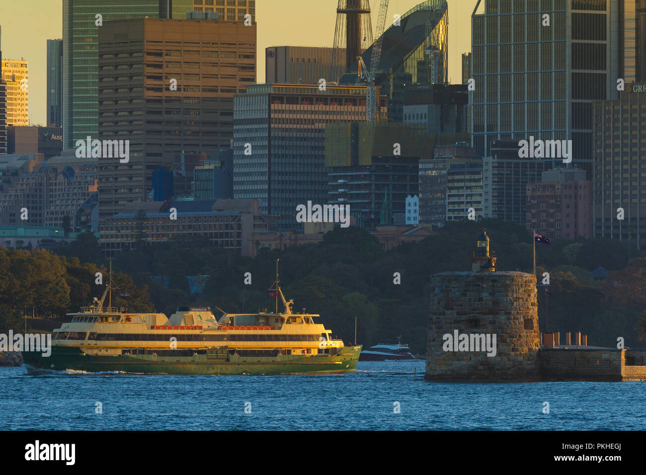 Detail from Sydney Harbour in Australia, including Fort Denison, also ...