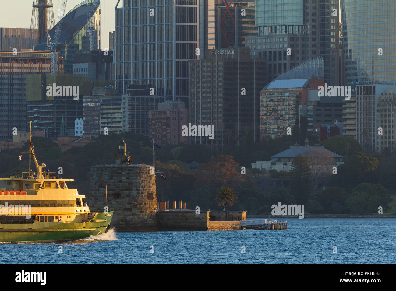 Detail from Sydney Harbour in Australia, including Fort Denison, also ...