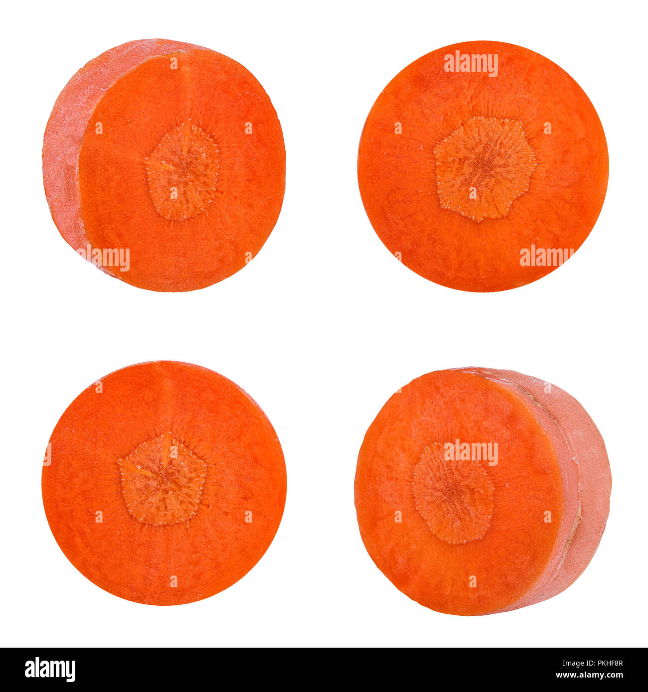 Carrot slices isolated on white Stock Photo - Alamy