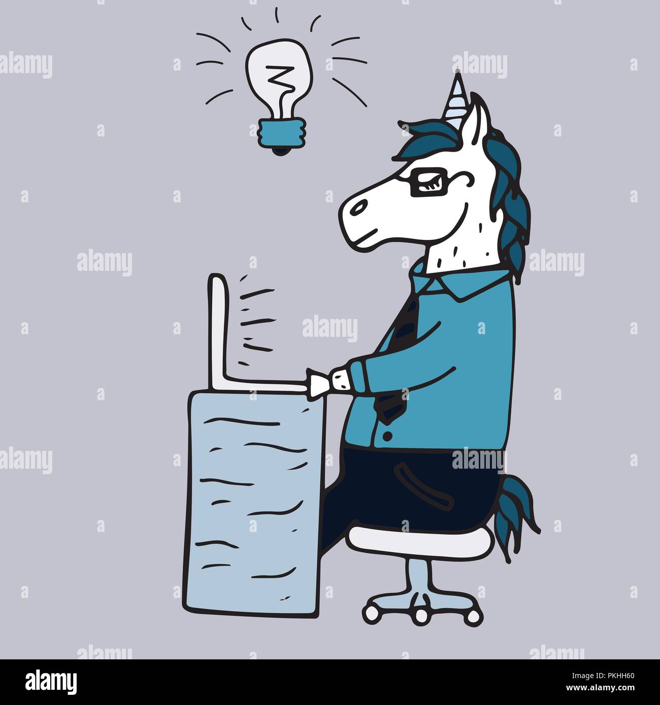 Hand drawn illustration laptop hi-res stock photography and images - Alamy