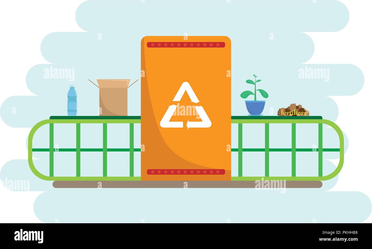 Vector illustration about waste recycling. Nature protection Stock ...