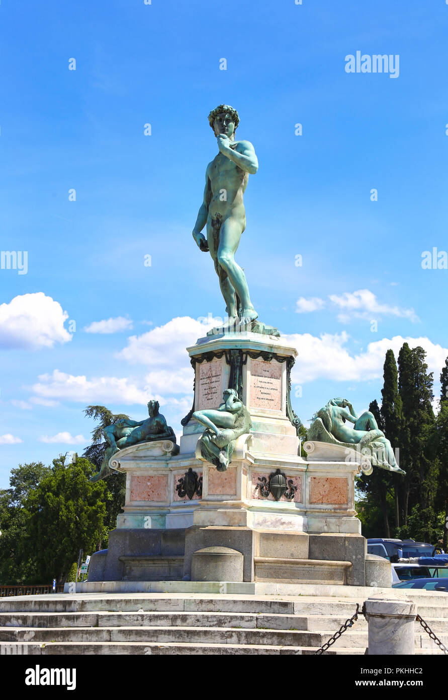 David statue at Piazzale Michelangelo / Michelangelo Square Florence ...