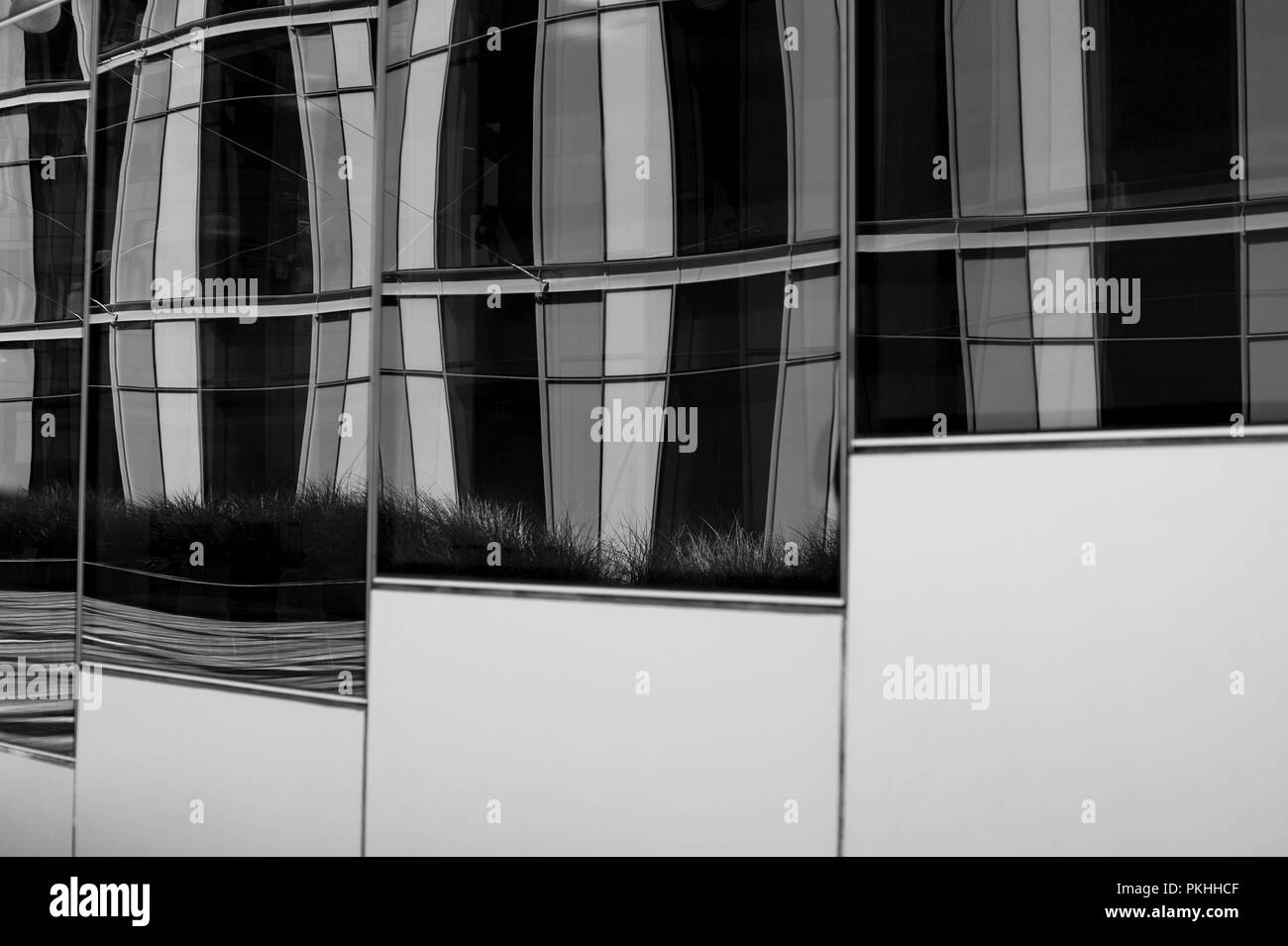 Downtown Seattle with abstract close-up of building facade Stock Photo ...
