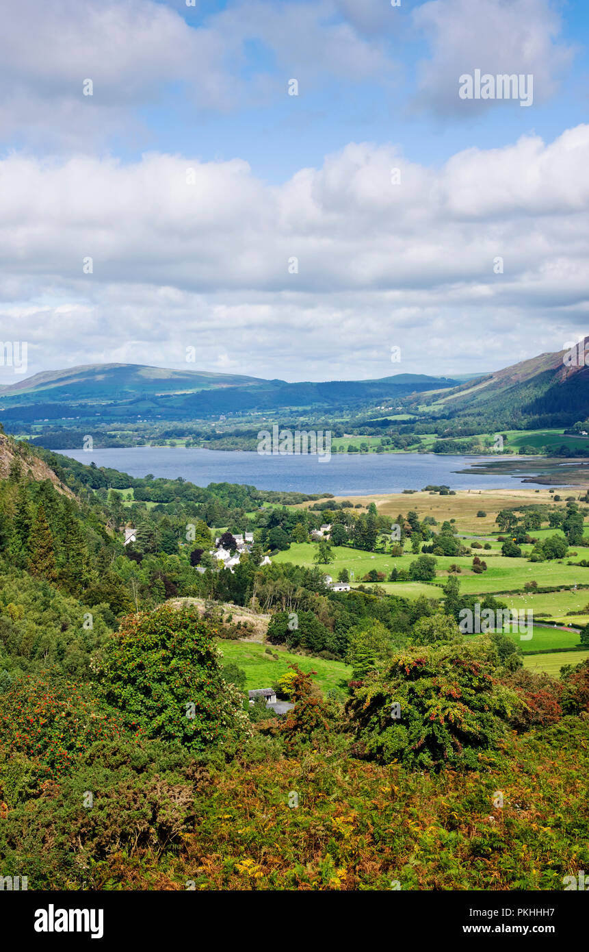 Looking down on thornthwaite village from whinlatter hi-res stock ...