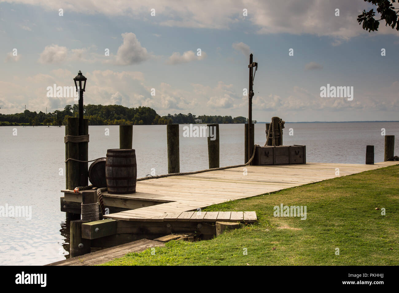 Old fishing dock in nautical town of Edenton, SC Stock Photo - Alamy