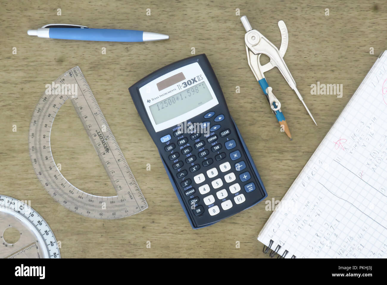 Calculator compass protractor ruler hi-res stock photography and images ...