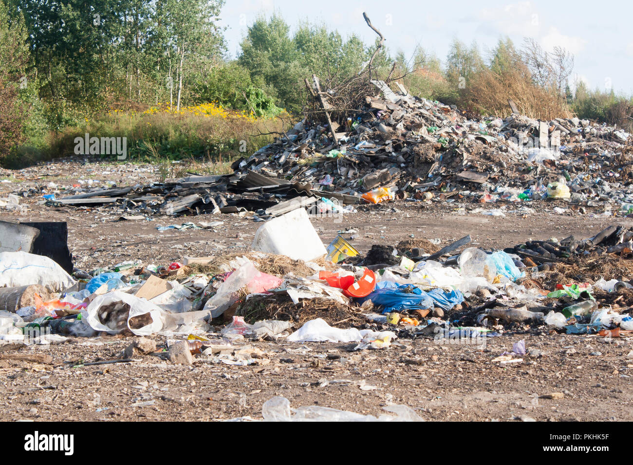 large garbage dump in the countryside Stock Photo - Alamy