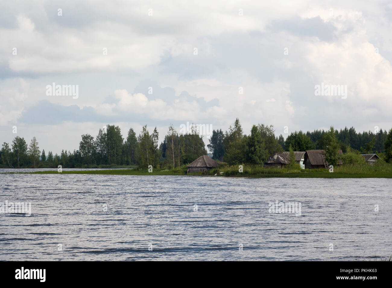 a village by the lake Stock Photo - Alamy