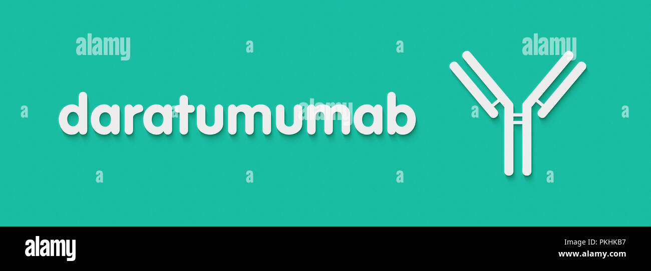 Daratumumab monoclonal antibody drug. Targets CD38, indicated for ...