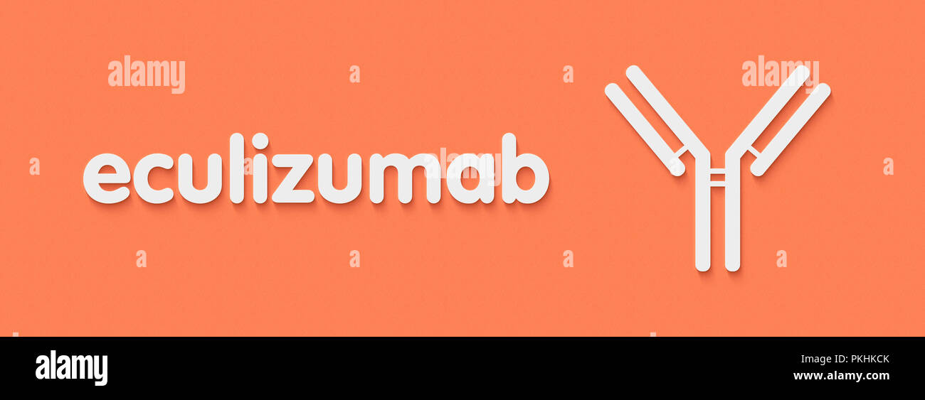 Eculizumab monoclonal antibody drug. Targets complement component 5 and ...