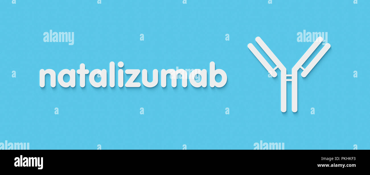 Natalizumab monoclonal antibody drug. Targets integrin a4 and is ...