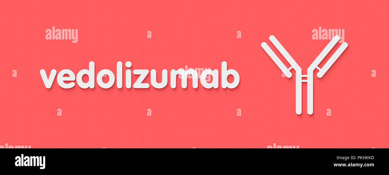 Vedolizumab monoclonal antibody drug. Targets alpha-4/beta-7 (a4b7 ...