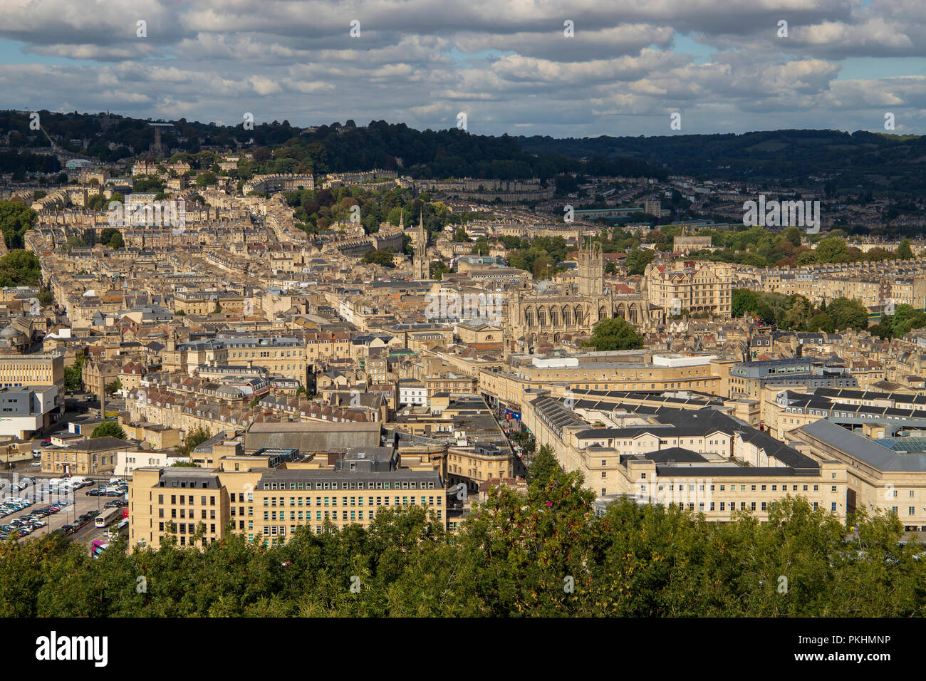 A Panoramic Postcard view of Bath, From the top of Beechen Cliff in ...