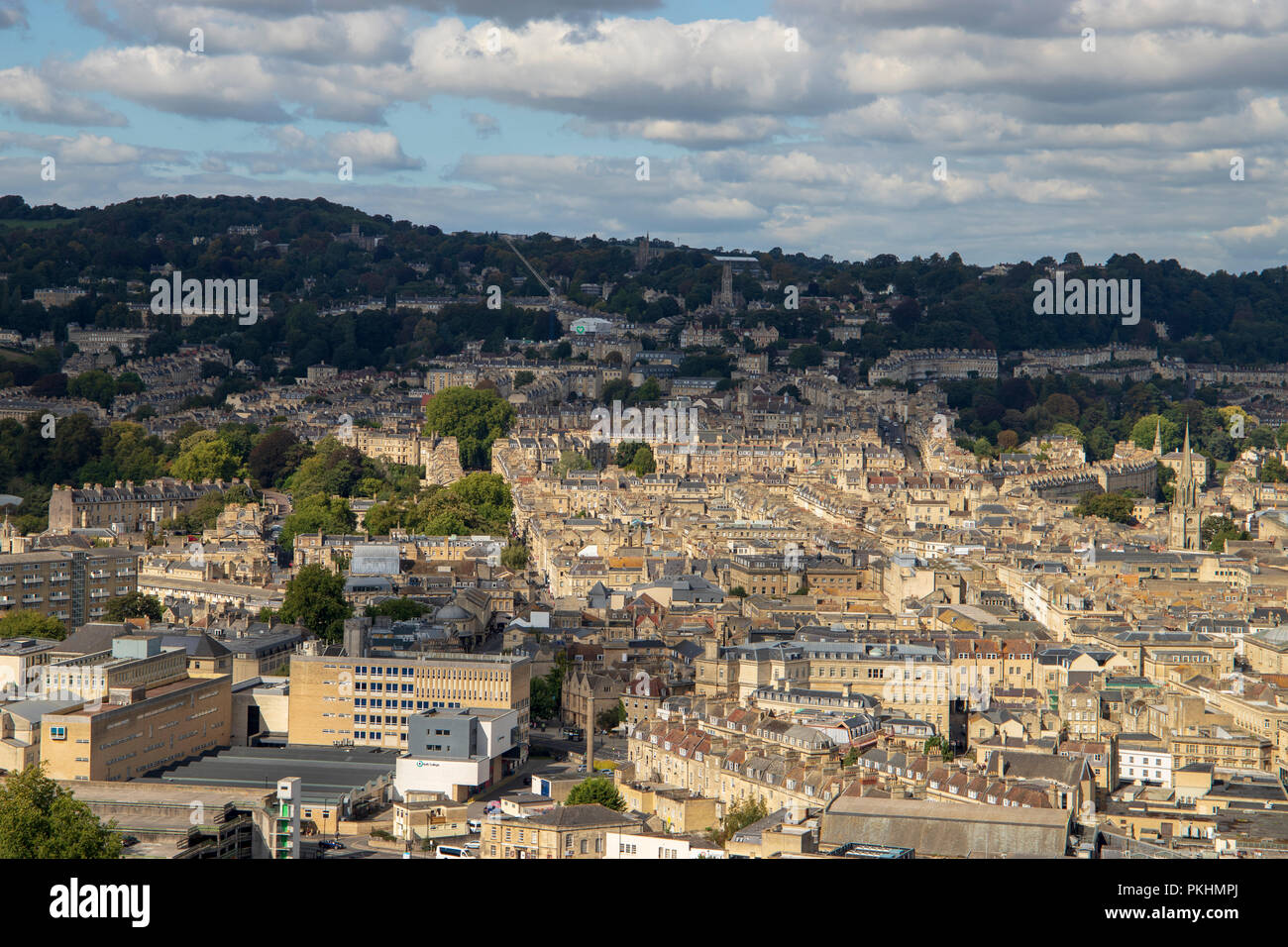 A Panoramic Postcard view of Bath, From the top of Beechen Cliff in ...