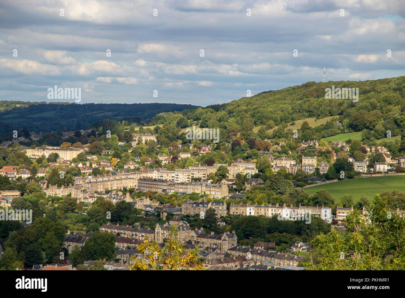 A Panoramic Postcard view of Bath, From the top of Beechen Cliff in ...