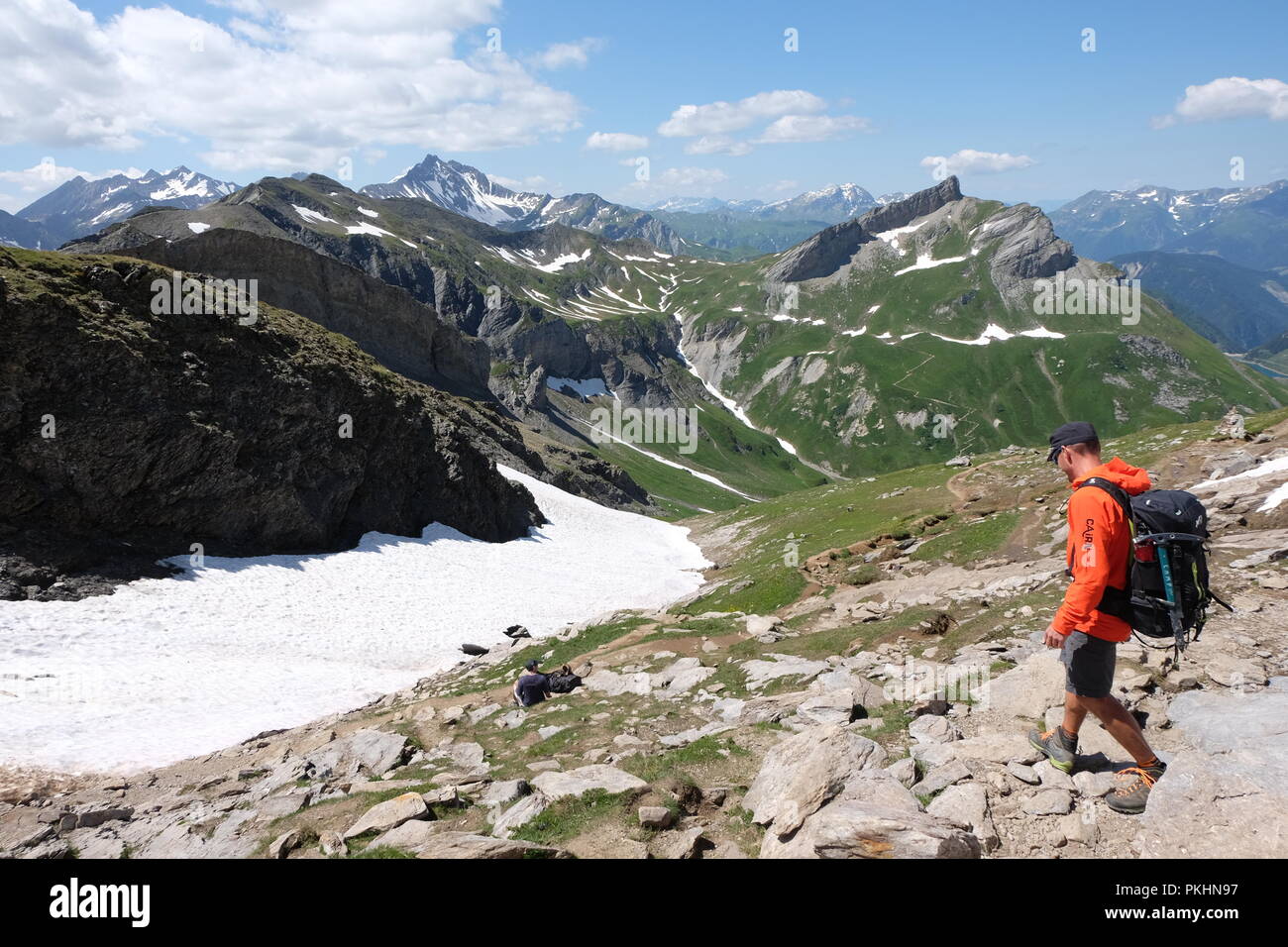 mont blanc trek thru switzerland, france and italy Stock Photo - Alamy