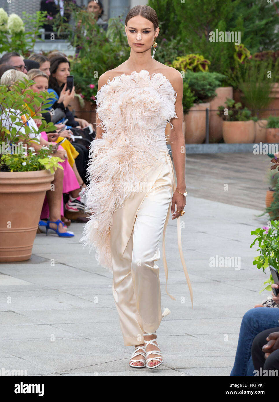 NEW YORK, NY - September 11, 2018: Birgit Kos walks the runway at the ...