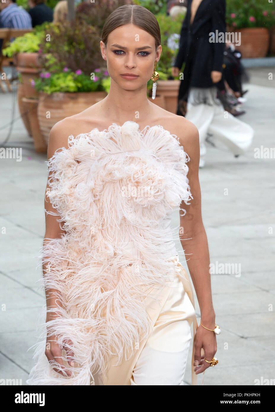 NEW YORK, NY - September 11, 2018: Birgit Kos walks the runway at the ...
