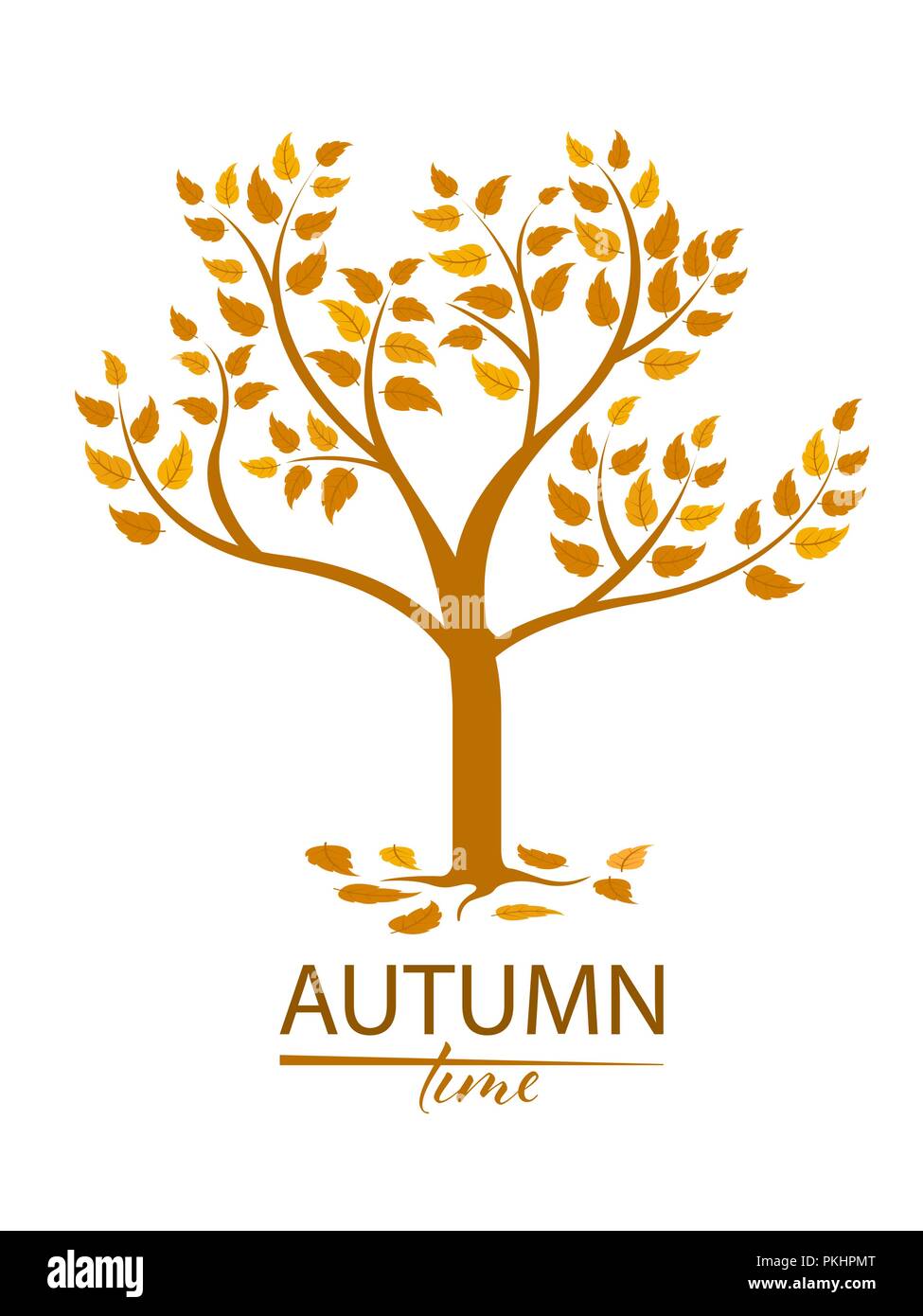 Colorful yellow trees in Stock Vector Images - Alamy