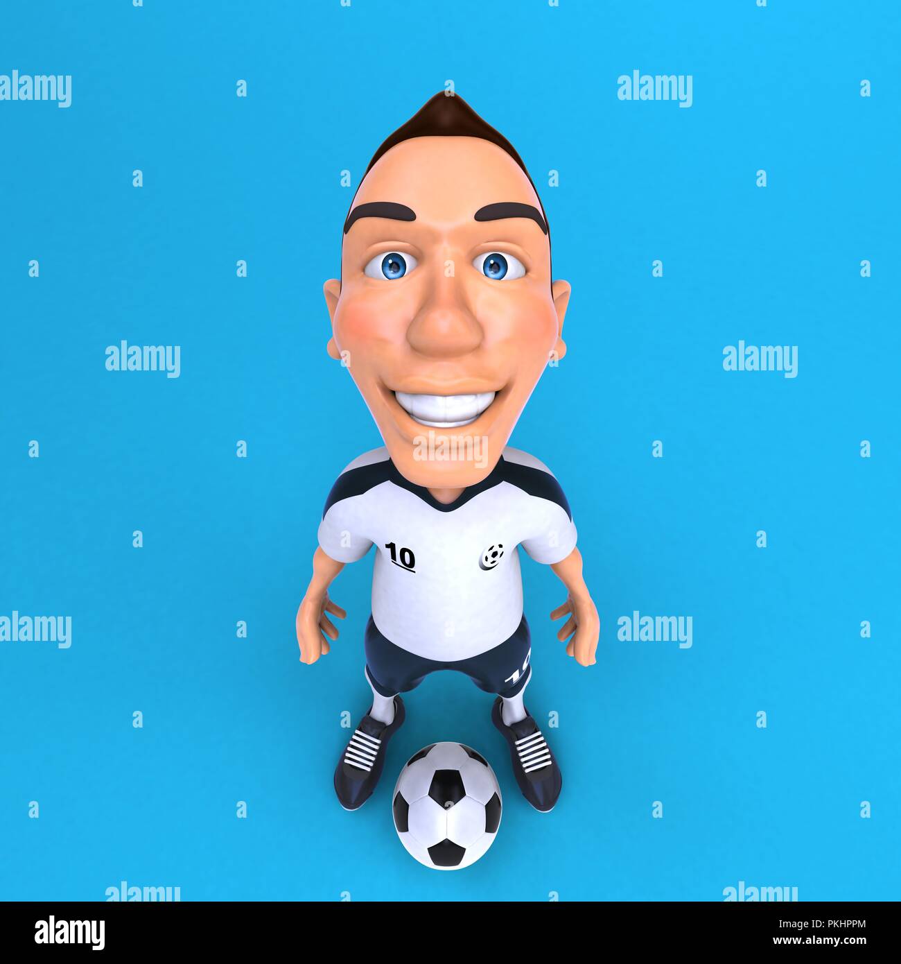 Fun football player - 3D Illustration Stock Photo - Alamy