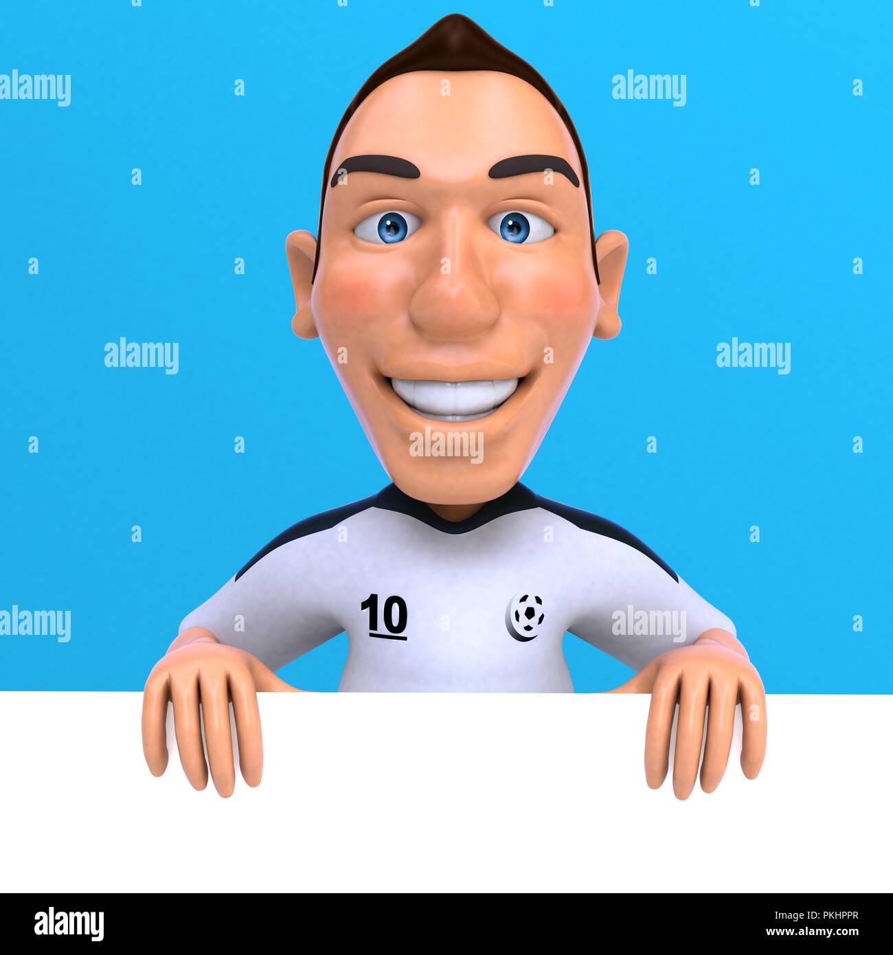 Fun football player - 3D Illustration Stock Photo - Alamy