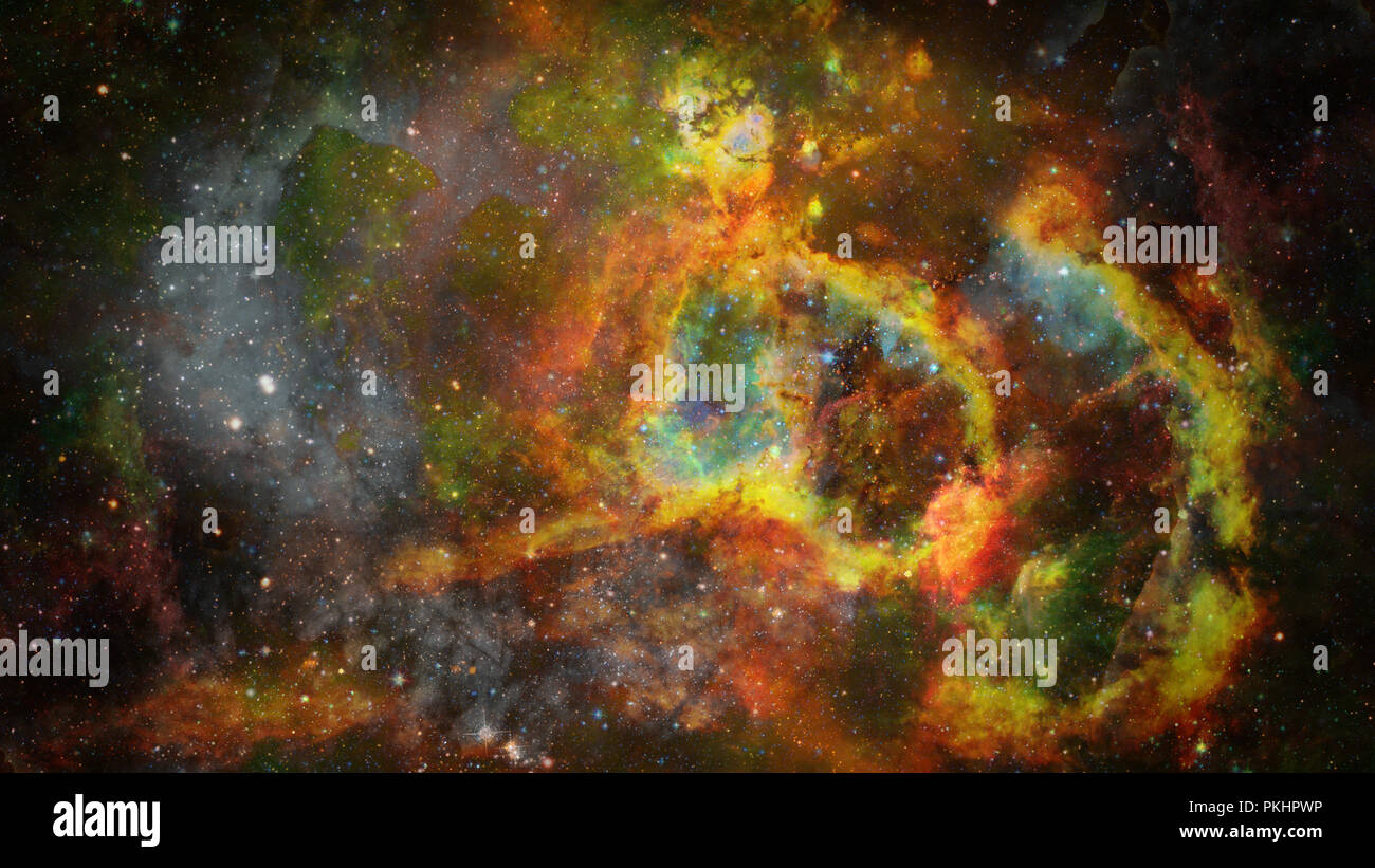 Nebula and galaxy in space. Science art. Elements of this image ...