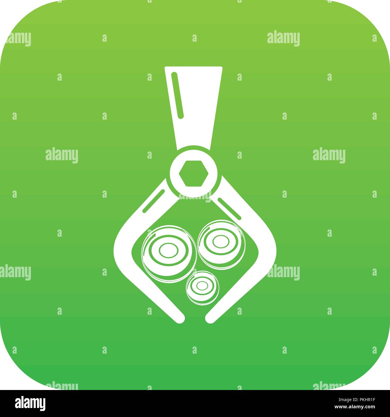 Crane with log icon green vector Stock Vector Image & Art - Alamy