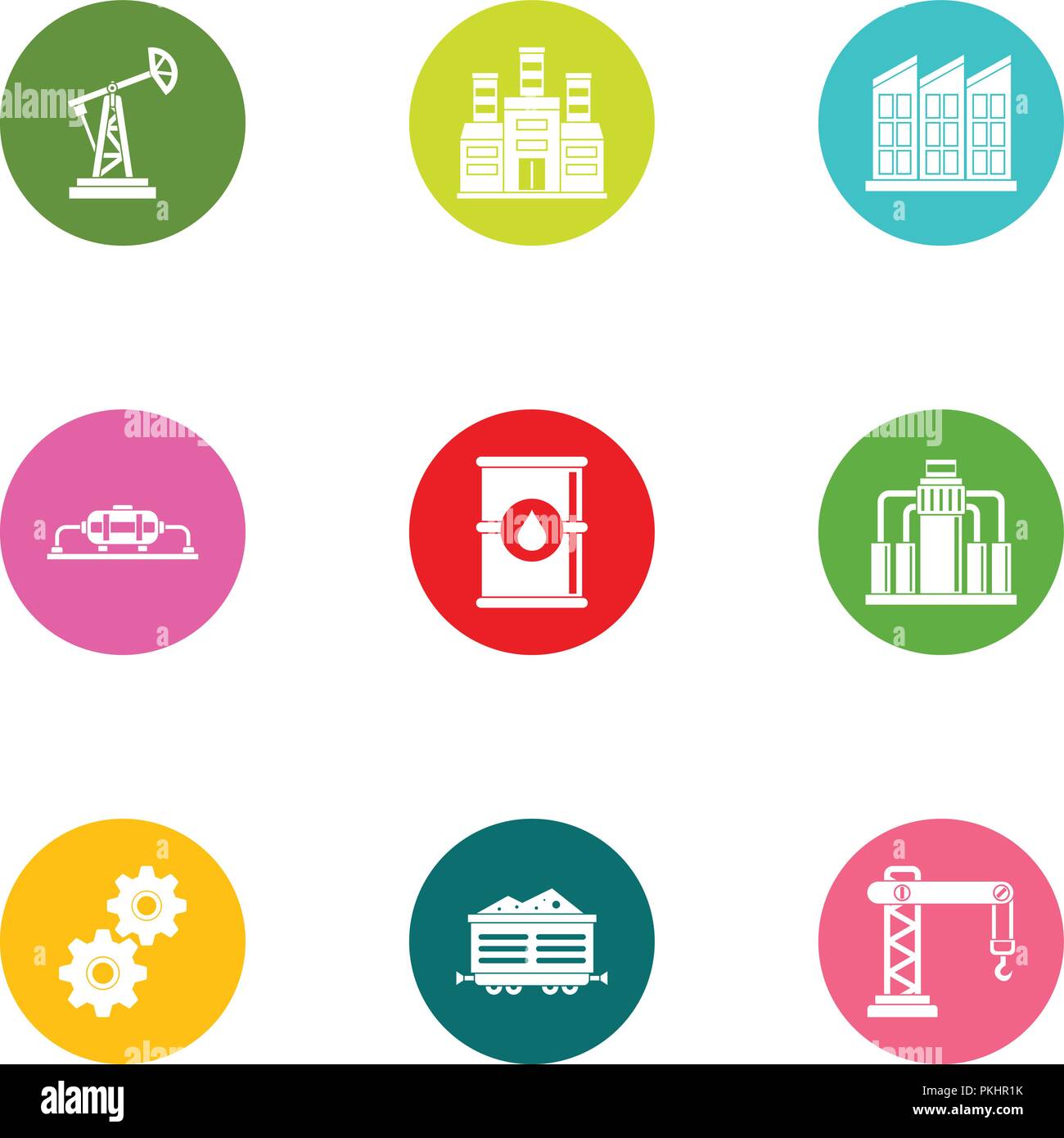 Oil king icons set, flat style Stock Vector Image & Art - Alamy