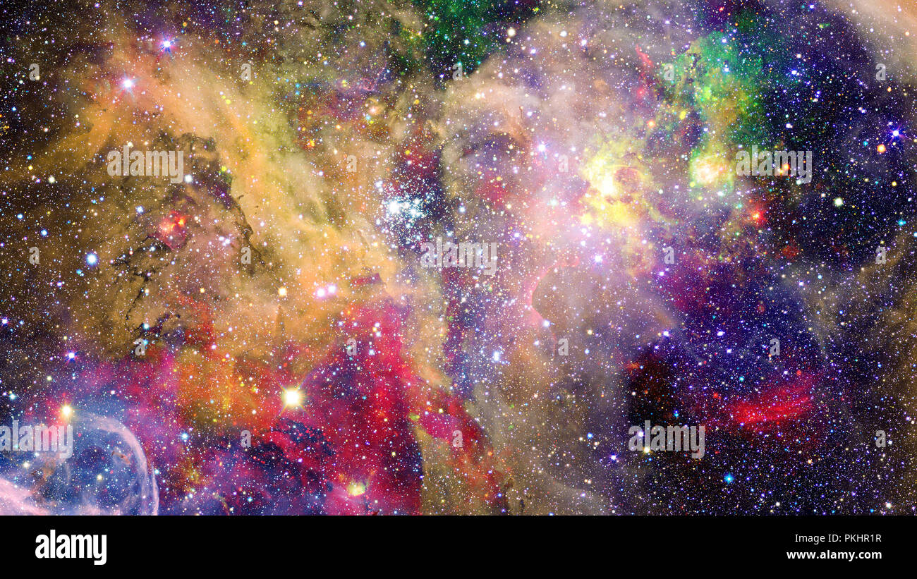 Colorful nebulas, galaxies and stars in deep space. Elements of this ...