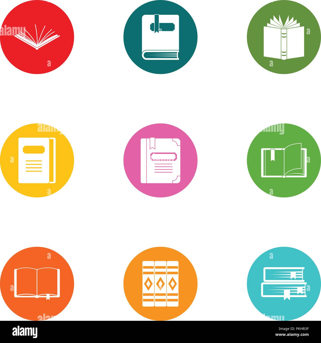 Recitation icons set, flat style Stock Vector Image & Art - Alamy