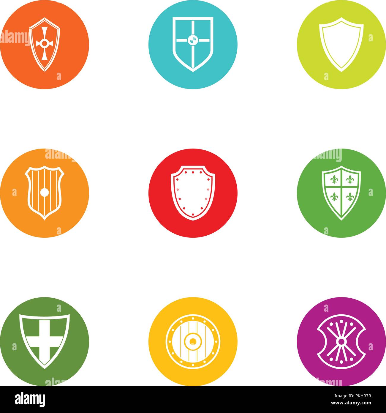 Tower shield icons set, flat style Stock Vector Image & Art - Alamy