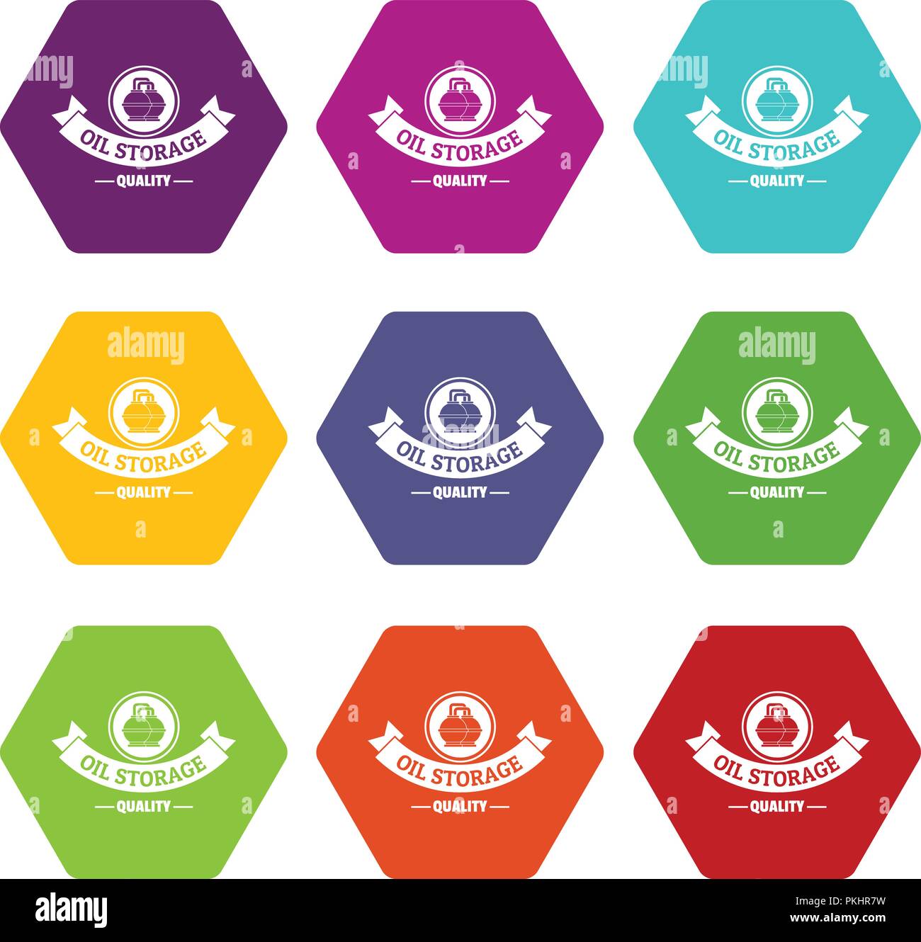 Oil storage icons set 9 vector Stock Vector Image & Art - Alamy