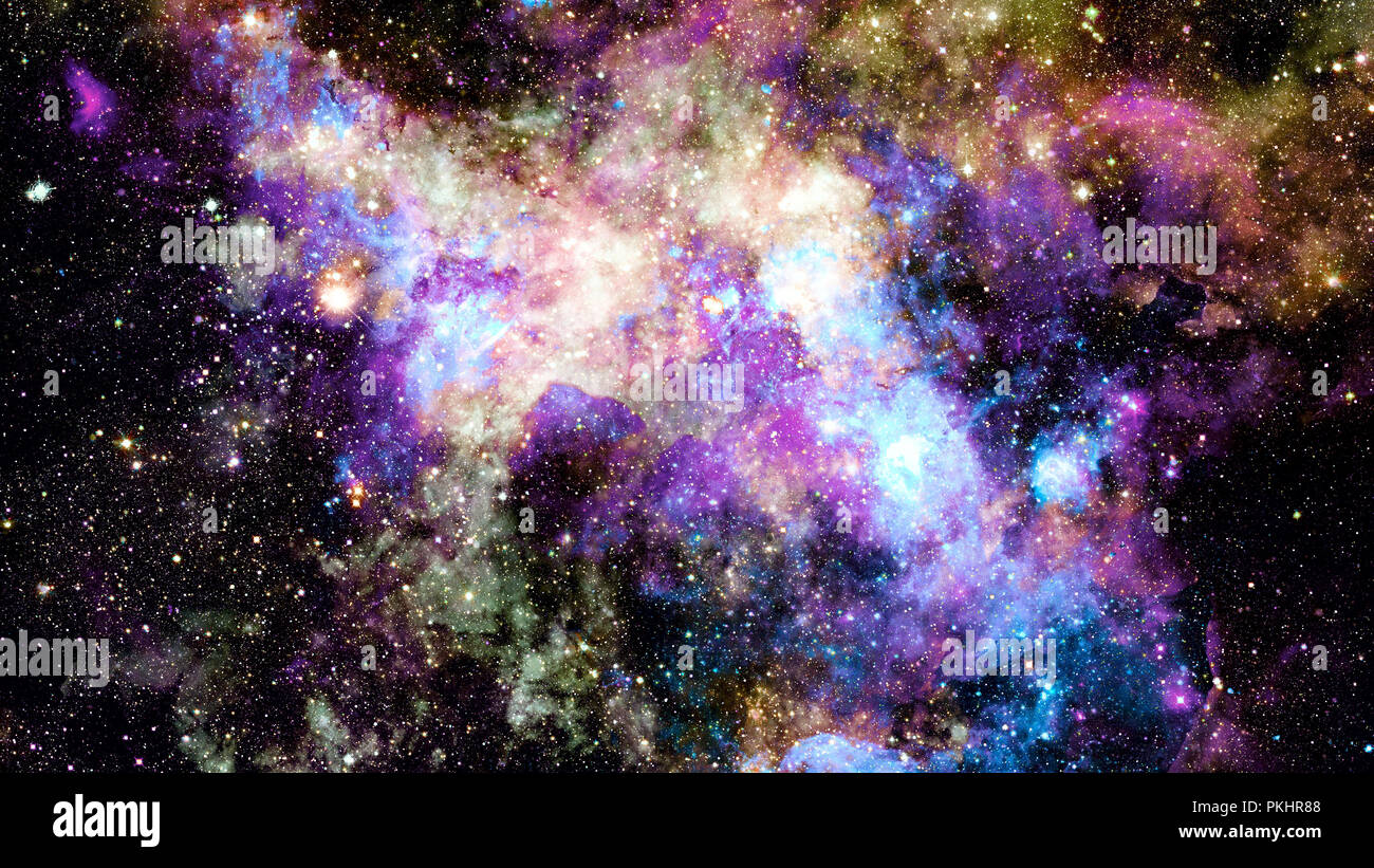 The explosion supernova. Bright Star Nebula. Distant galaxy. New Year fireworks. Abstract image ...