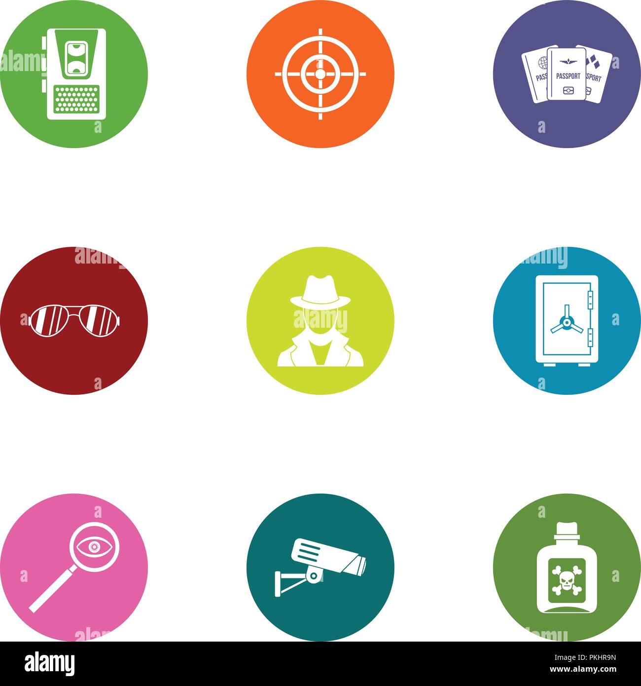 Global espionage icons set, flat style Stock Vector Image & Art - Alamy