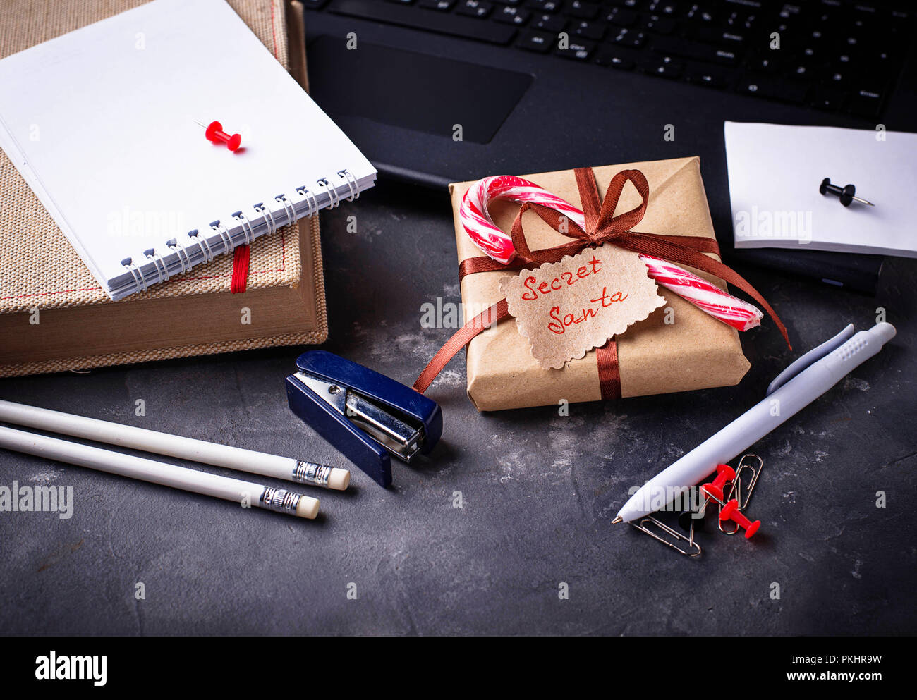 Secret Santa surprises. Christmas celebration in the office Stock Photo ...