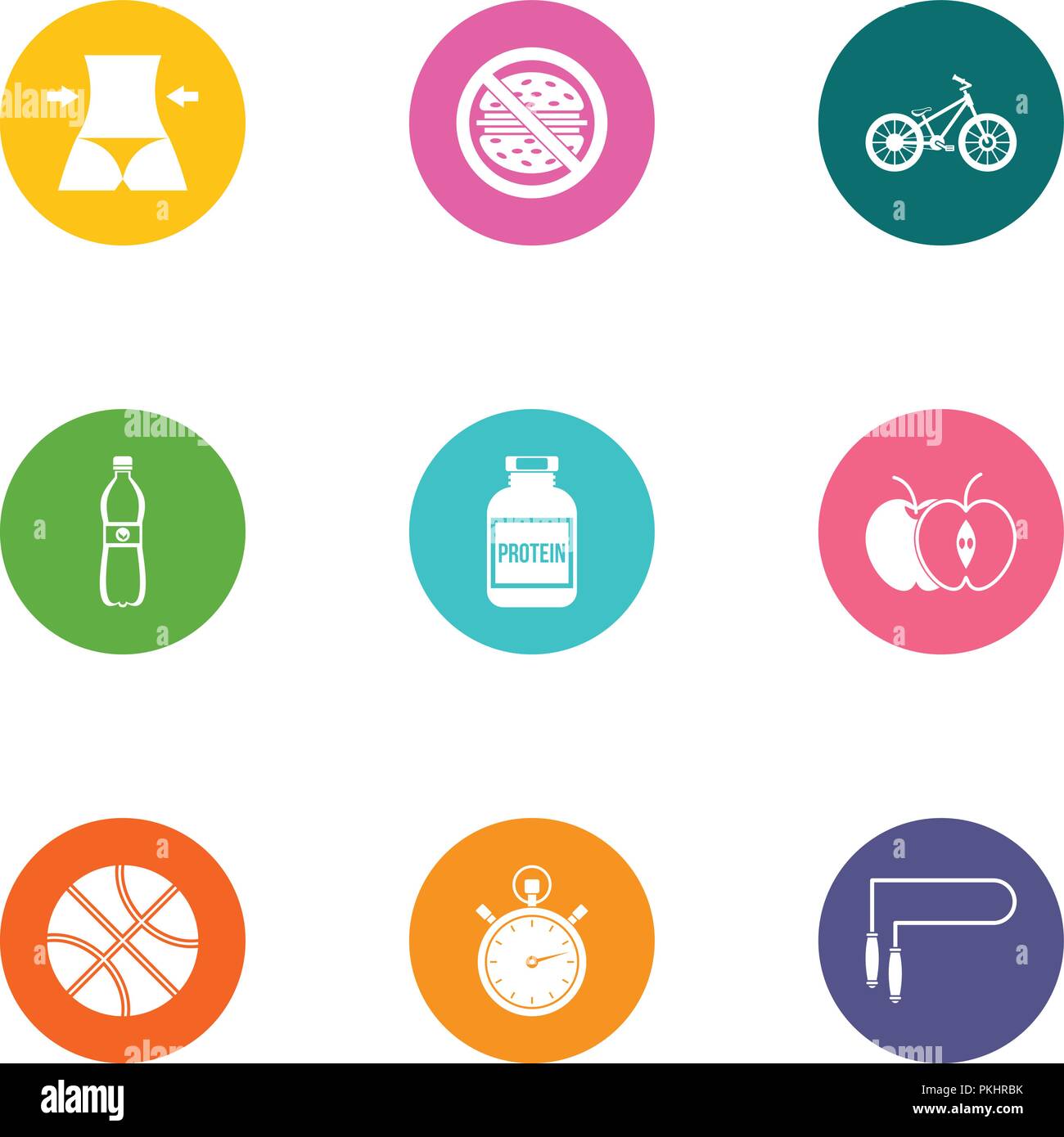 Feminine body icons set, flat style Stock Vector Image & Art - Alamy