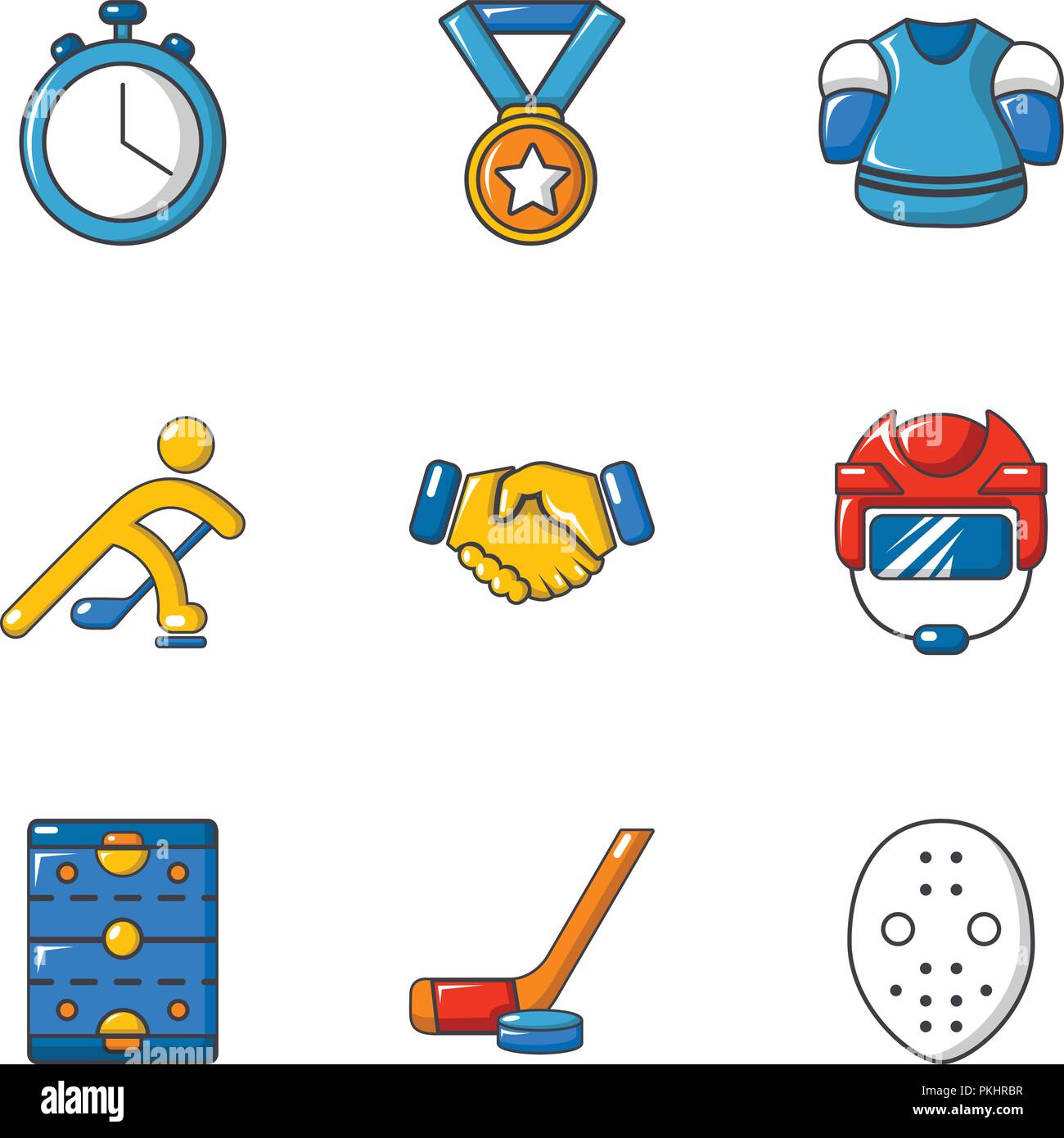 Hockey club icons set, cartoon style Stock Vector Image & Art - Alamy