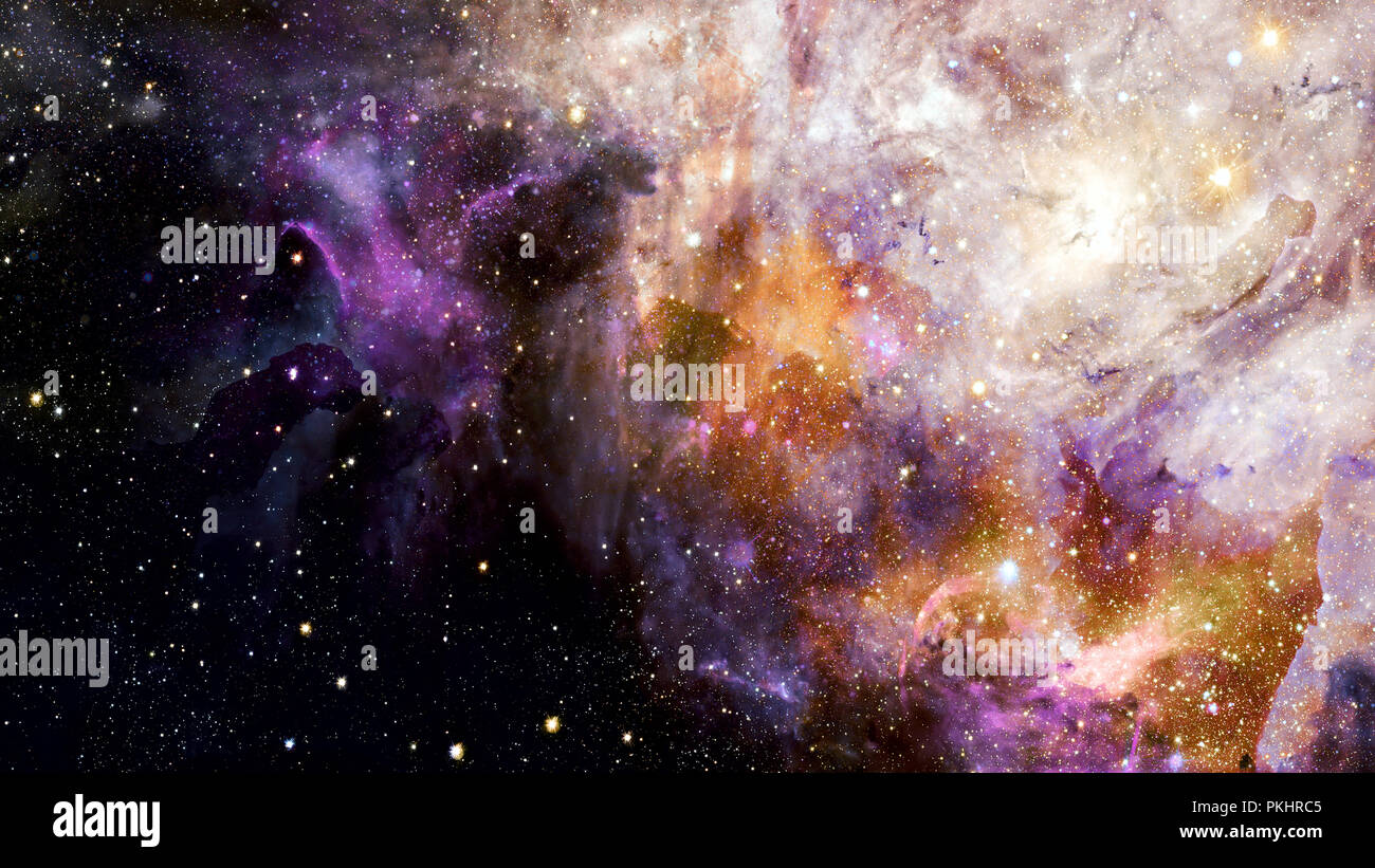 Abstract scientific background - galaxy and nebula in space. Elements ...