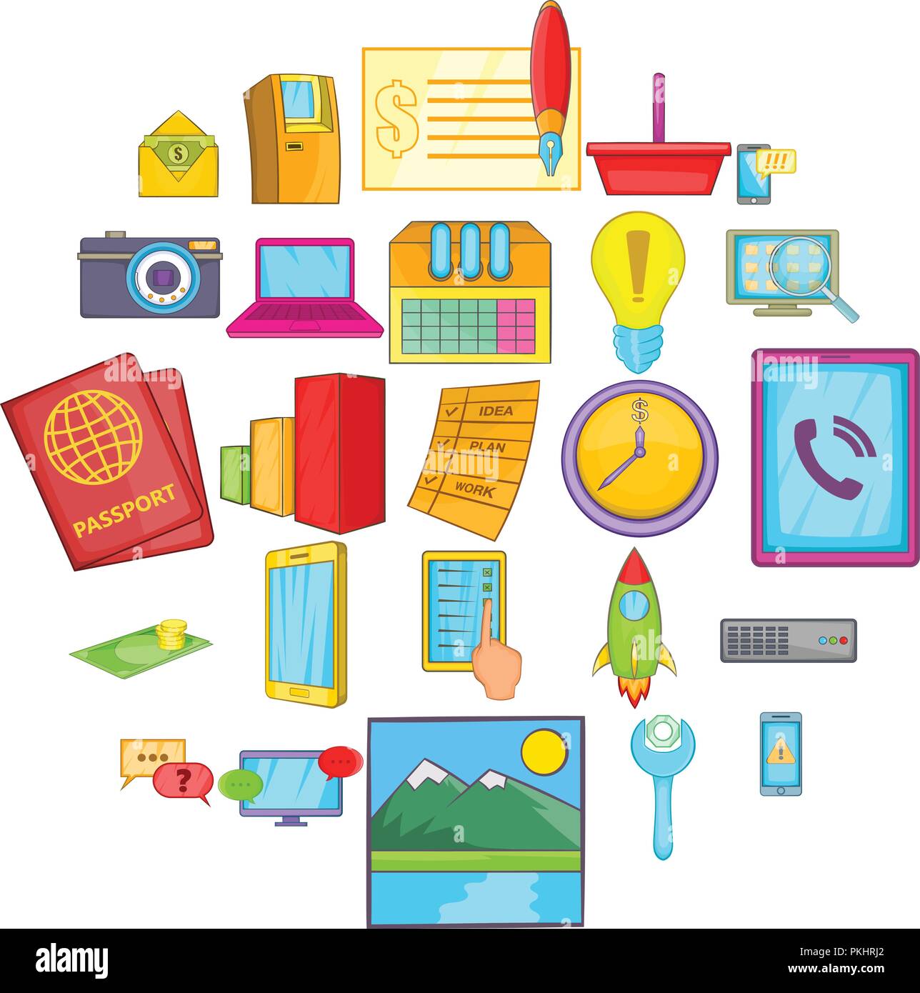 Operator icons set, cartoon style Stock Vector Image & Art - Alamy